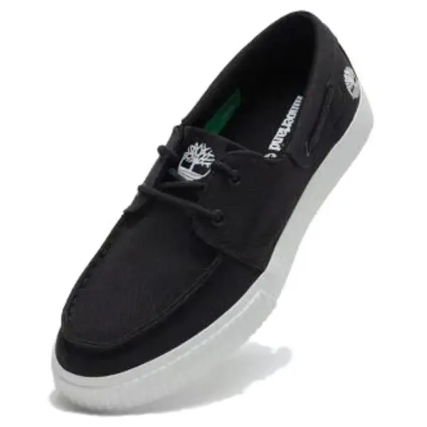 Timberland Low Top Lace Up Canvas Sneakers - Black