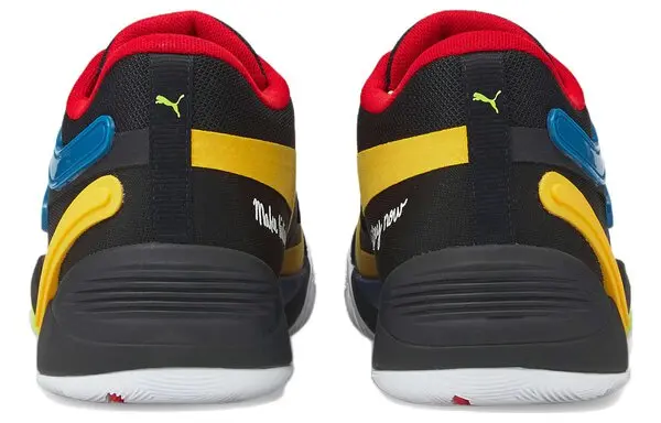PUMA Black Fives X Trc Blaze Court Basketball Sneakers - Black/red/blue