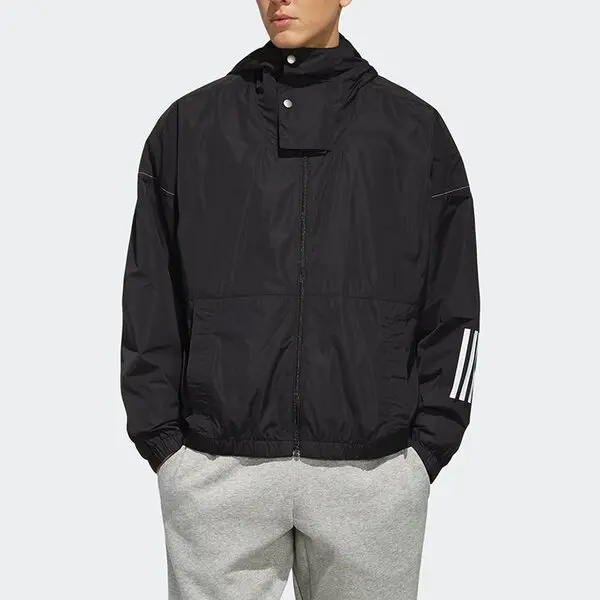 Adidas Sporty Hooded Jacket With Logo Detail