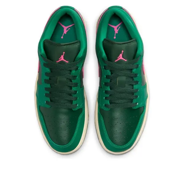 JORDAN 1 Low Sneakers - Fir/malachite/pink Blast