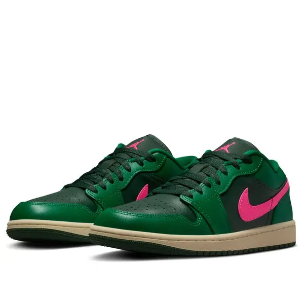 JORDAN 1 Low Sneakers - Fir/malachite/pink Blast