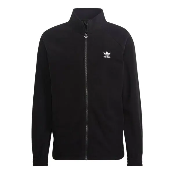 Adidas Adicolor Classics Trefoil Teddy Fleece Zip Up Jacket - Black