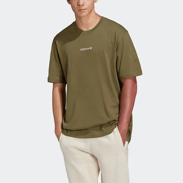 Adidas Originals Logo Printing Round Neck Short Sleeve Green - Default Color