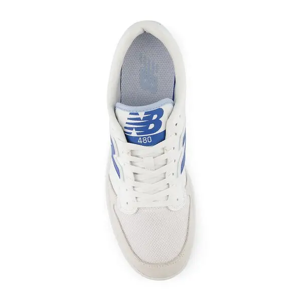 NEW BALANCE 480 Low Top Lace-up Sneakers - White/blue
