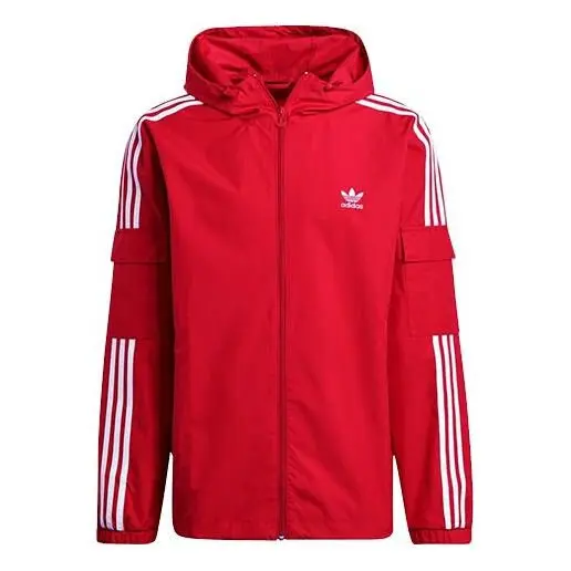 Adidas Originals 3-stripes Wb Fz Casual Sports Jacket - Light Red