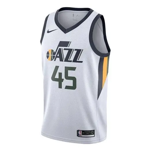Nike Nba Utah Jazz 45 Fan Edition Jersey - Whitegreen