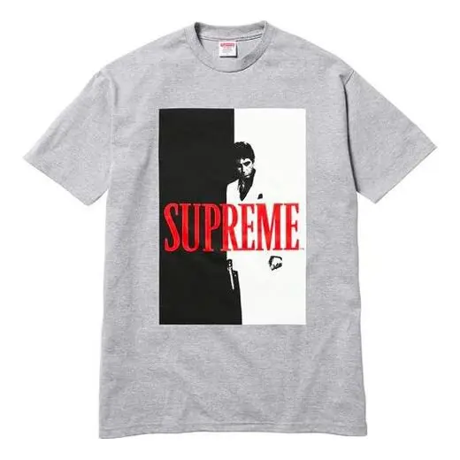 Supreme Fw17 Scarface Split Heather Tee - Grey
