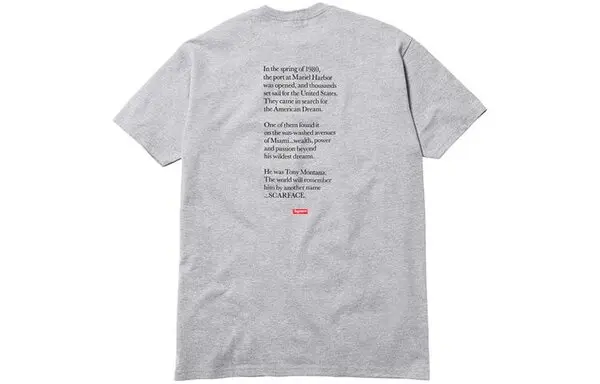 Supreme Fw17 Scarface Split Heather Tee - Grey