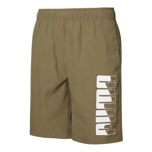 PUMA Logo Woven Shorts - Brown