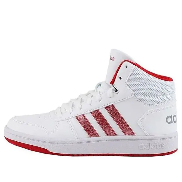 Adidas Hoops 2.0 Mid Top Sneakers - White/red