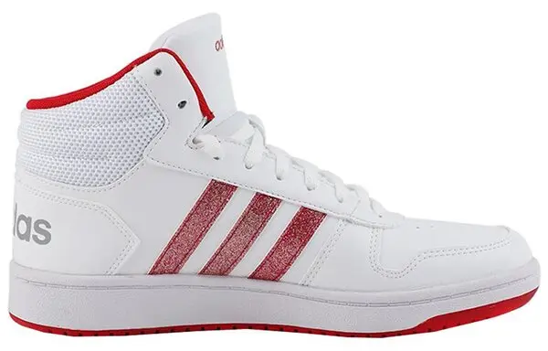 Adidas Hoops 2.0 Mid Top Sneakers - White/red