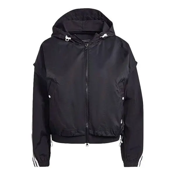 Adidas Future Icons 3-stripes Woven Hooded Track Top - Black