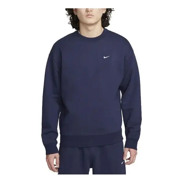 Nike Solo Swoosh Fleece Crew 'midnight Navy - Blue