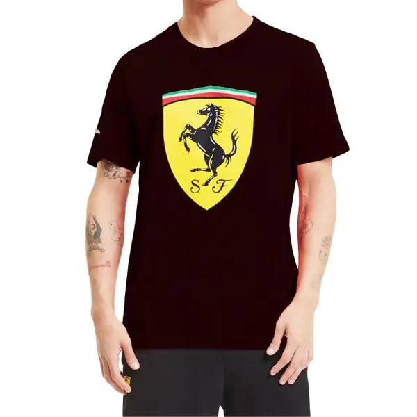 PUMA Ferrari Race Big Shieldtee+ Printing Short Sleeve - Black