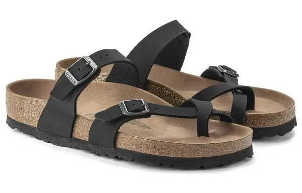 BIRKENSTOCK Mayari Vegan Birko-flor Birkibuc Sandals - Black