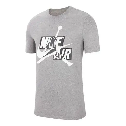 JORDAN Printing Casual Sports Round Neck Short Sleeve - Gray