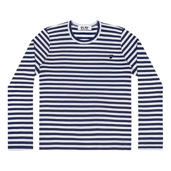 Play Comme Des Garcon Long Sleeve Striped T-shirt - Bluewhite