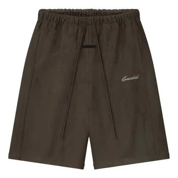 Fear Of God Suede Fleece Relaxed Sweatshort With Piping - Brown