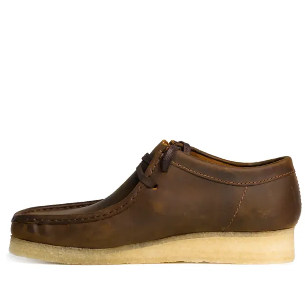 Clarks Wallabee "beeswax" Lace Up Shoes - Brown
