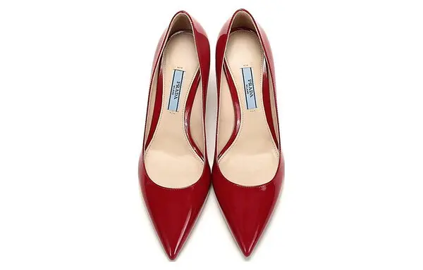 Prada Pointed Patent Leather Heels - Red