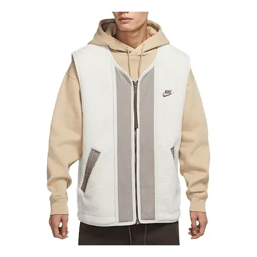 Nike Sport Essentials+ Embroidered Logo Fleece Zipper Mineral Vest - Gray
