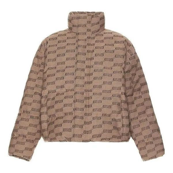 Balenciaga Bb Monogram Puffer Jacket - Beige/brown