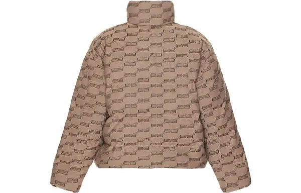 Balenciaga Bb Monogram Puffer Jacket - Beige/brown