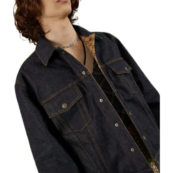 Gucci Gg Reversible Denim Jacket - Beige/ebony/blue