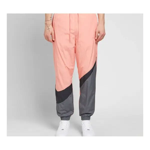 Nike Big Swoosh Nylon Knitted Casual Pants - Pink