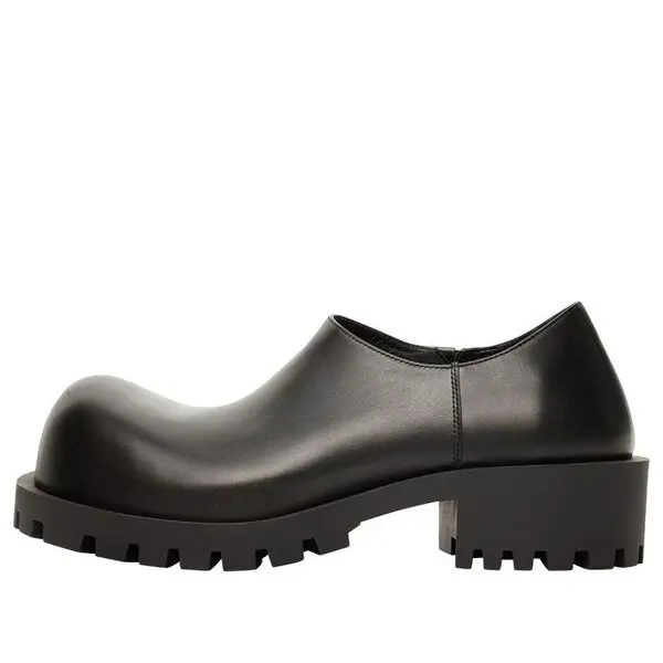 Balenciaga Hummer" Leather Block Heel Shoes - Black