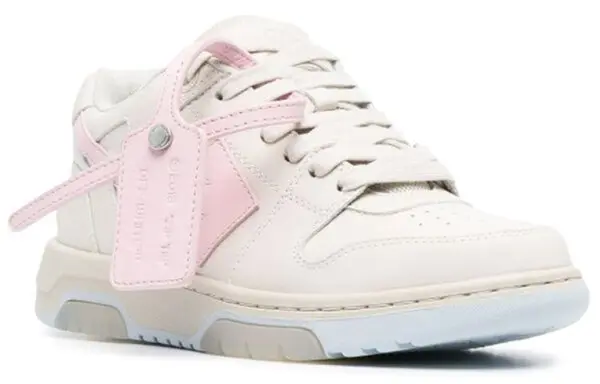 Off-White Out Of Office Arrow-motif Low-top Sneakers - Cream/pink