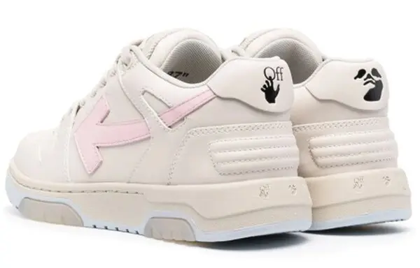 Off-White Out Of Office Arrow-motif Low-top Sneakers - Cream/pink