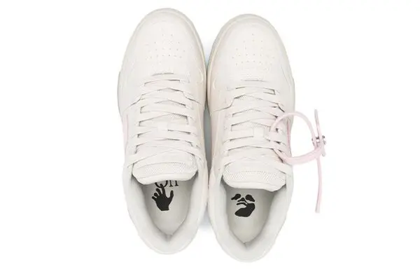 Off-White Out Of Office Arrow-motif Low-top Sneakers - Cream/pink