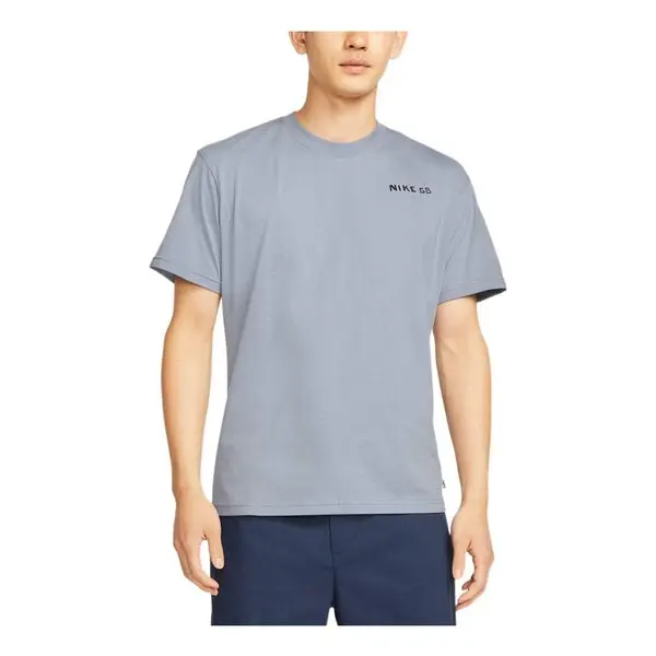 Nike Back Cartoon Printing Round Neck Casual Short Sleeve Blue - Multi-color