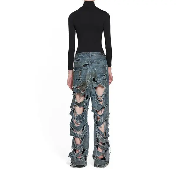 Balenciaga Super Destroyed Baggy Jeans - Light Blue