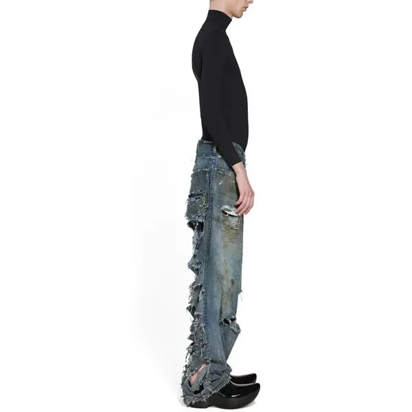 Balenciaga Super Destroyed Baggy Jeans - Light Blue