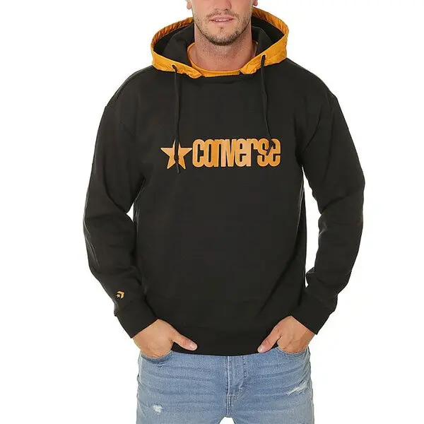 CONVERSE Logo Letter Hooded Sports Sweater