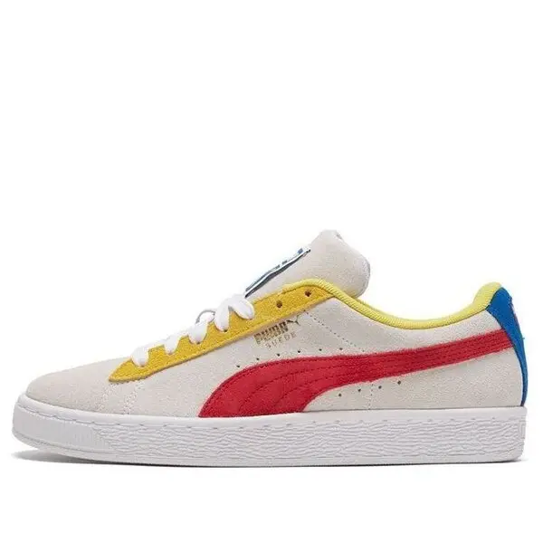 PUMA Suede Classic Low Top Sneakers - White/gray/red