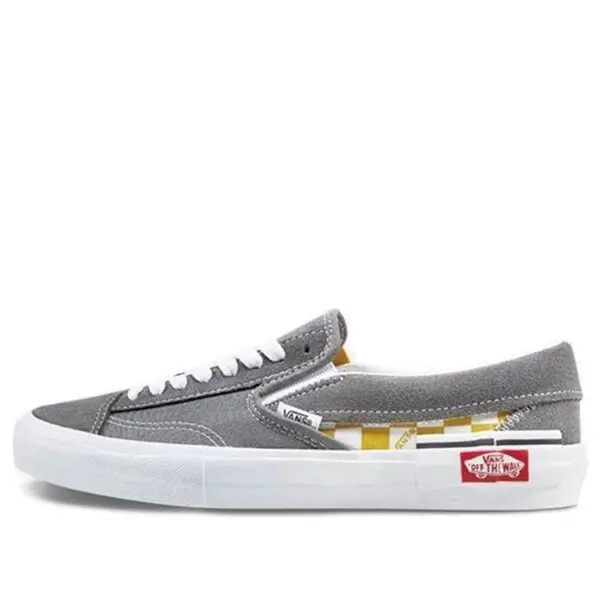 VANS Checkerboard Slip-on Sneakers - Grey/yellow