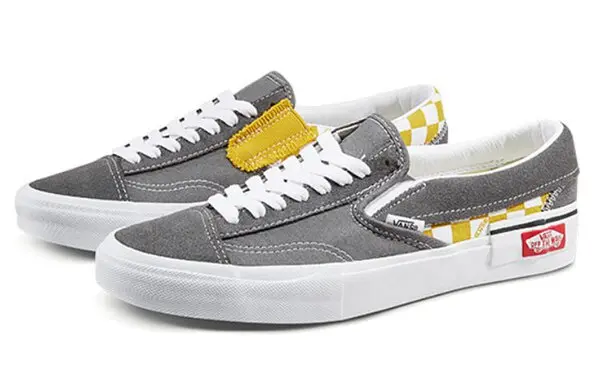 VANS Checkerboard Slip-on Sneakers - Grey/yellow