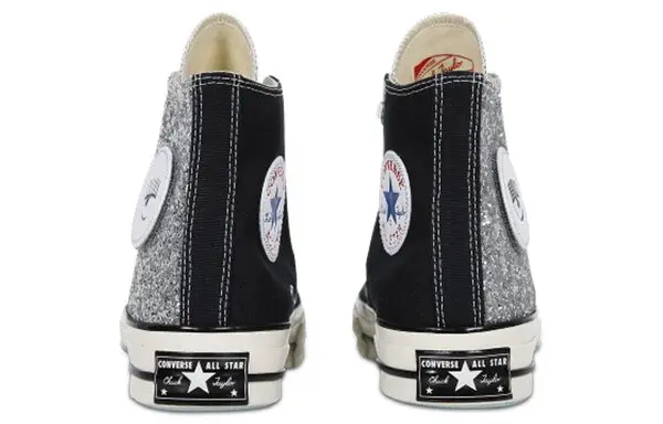 CONVERSE X Chiara Ferragni Chuck 70 Silver Glitter High Top Sneakers - Black