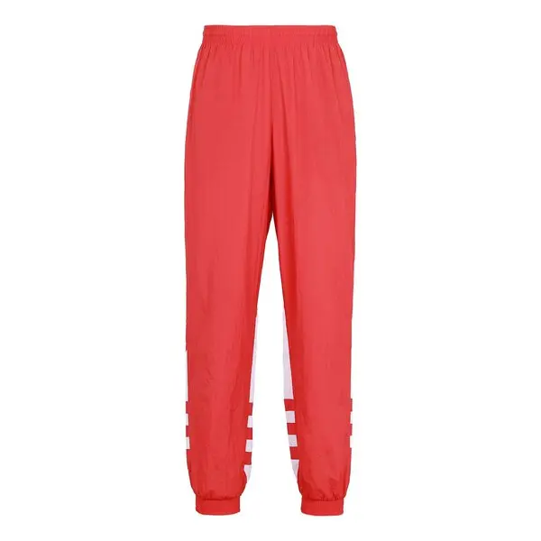 Adidas Originals Big Trefoil Track Pants Black Logo - Red