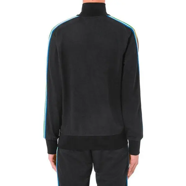 Palm Angels Track Jacket With Rainbow Stripes - Black