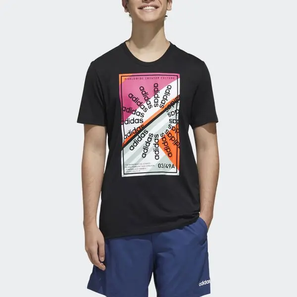 Adidas D Lillard Cozy Breathable Round Neck Pullover Short Sleeve Black