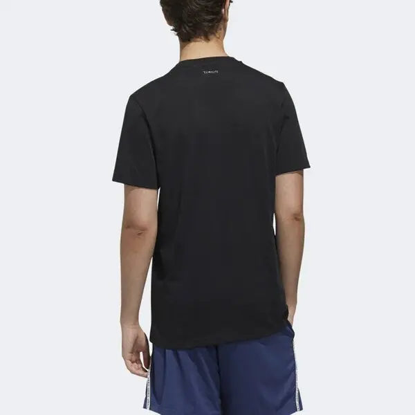 Adidas D Lillard Cozy Breathable Round Neck Pullover Short Sleeve Black