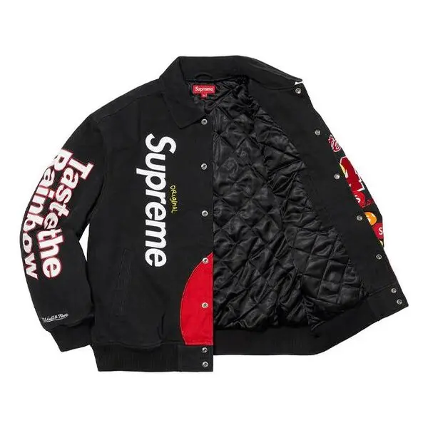 Supreme X Skittles X Mitchell & Ness Varsity Jacket