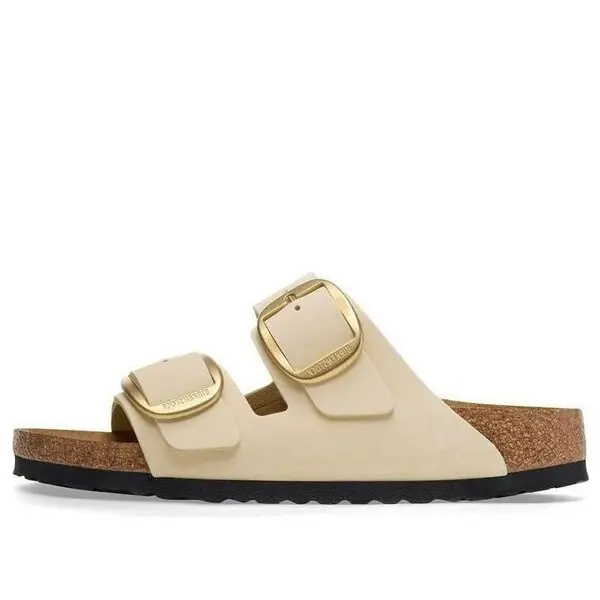 BIRKENSTOCK Arizona Big Buckle Nubuk Leather Sandals - Beige
