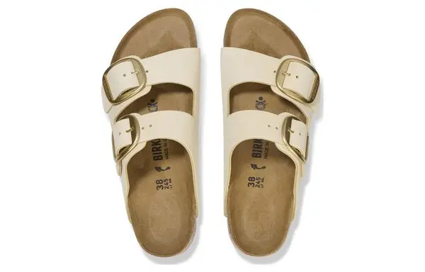 BIRKENSTOCK Arizona Big Buckle Nubuk Leather Sandals - Beige