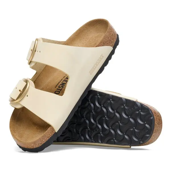 BIRKENSTOCK Arizona Big Buckle Nubuk Leather Sandals - Beige