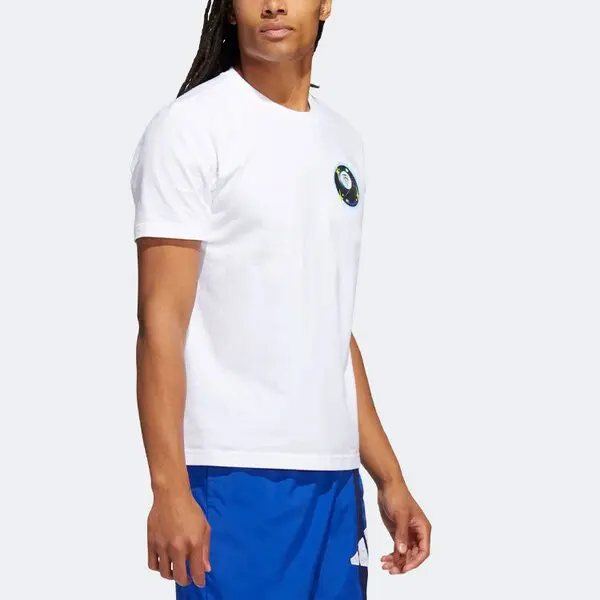 Adidas Tmac Tee 8 Pattern Printing Round Neck Pullover Short Sleeve White T-shirt